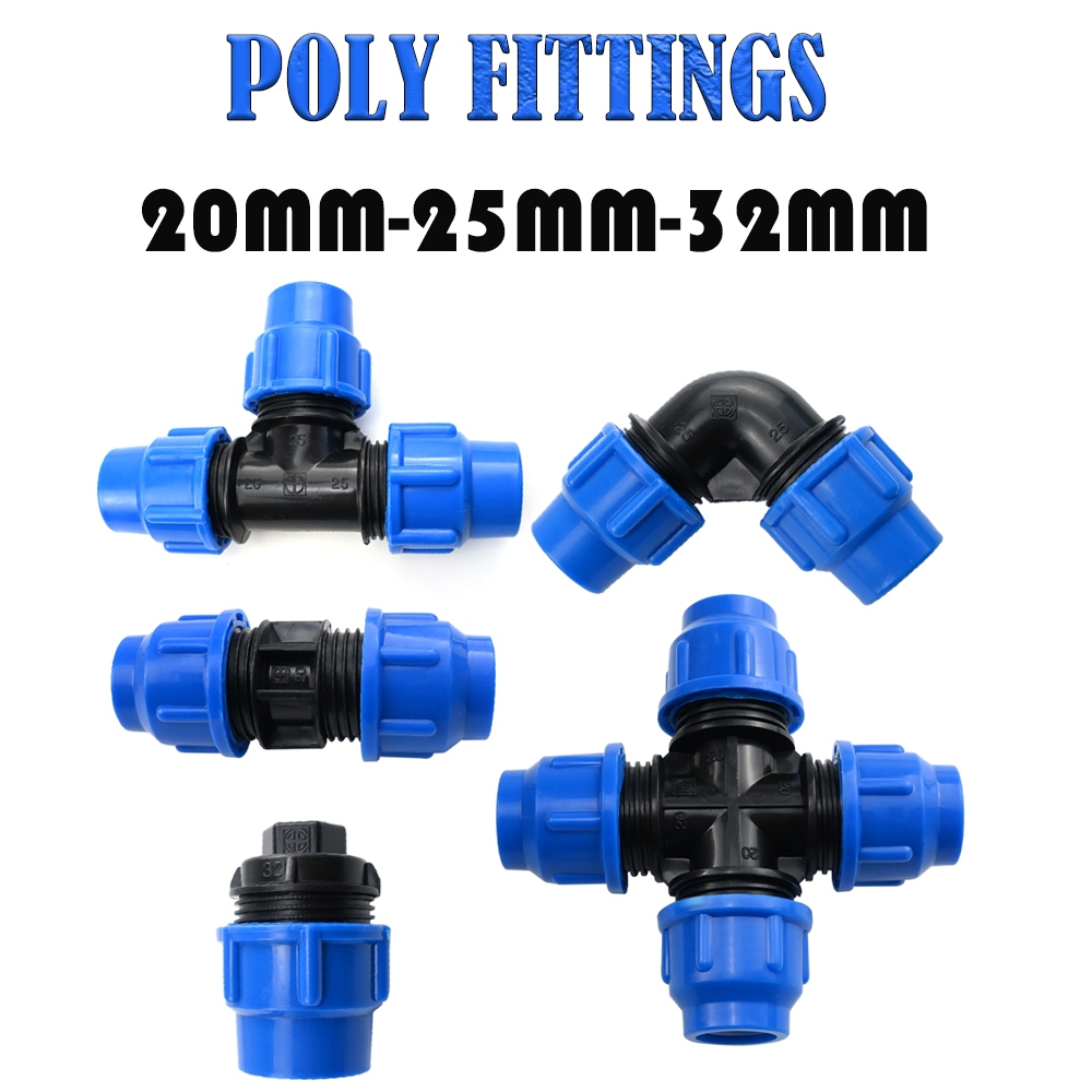 Poly Push To Connect Quick Fitting Pipe Connector Smart Coupler Elbow ...