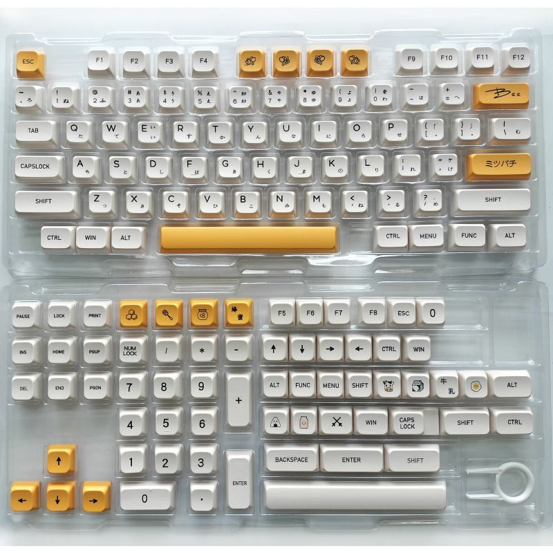 Honey Milk Bee Keycaps PBT Dye-sub XDA Profile Keycaps Custom ...