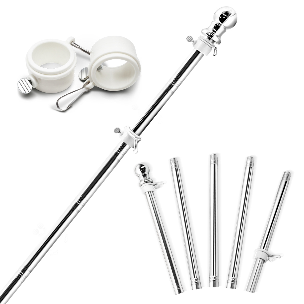 Anley 6FT Flag Pole Stainless Wall Mount Flag Pole with Tangle Free ...
