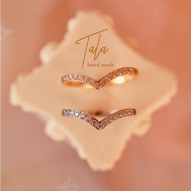 Tala by Kyla Soljiwan Inspired Promise Ring Fuji Ring V Shape Titanium ...
