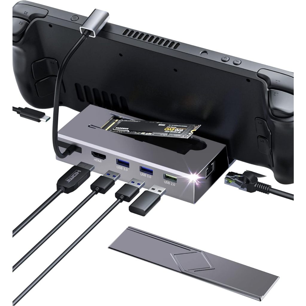 Steam Deck Dock M.2, 7 in 1 Docking Station for Steam Deck with SSD ...