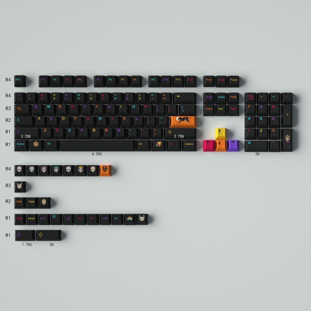 Gmk microtlan underground world complete set PBT keycaps Dye ...