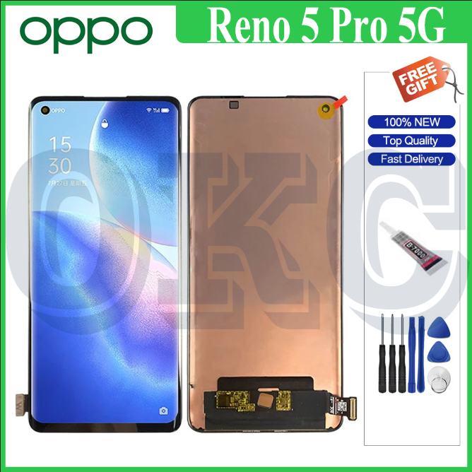 Original AMOLED LCD Display For OPPO Reno 5 Pro Plus 5G LCD Display Touch Screen Digitizer ...