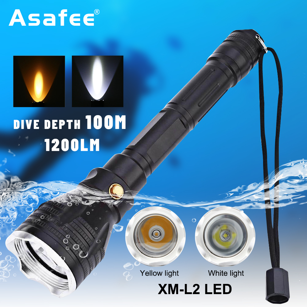 Asafee 1200LM Fl022D Xm-L2 LED Super Bright Focus Diving flashlight ...