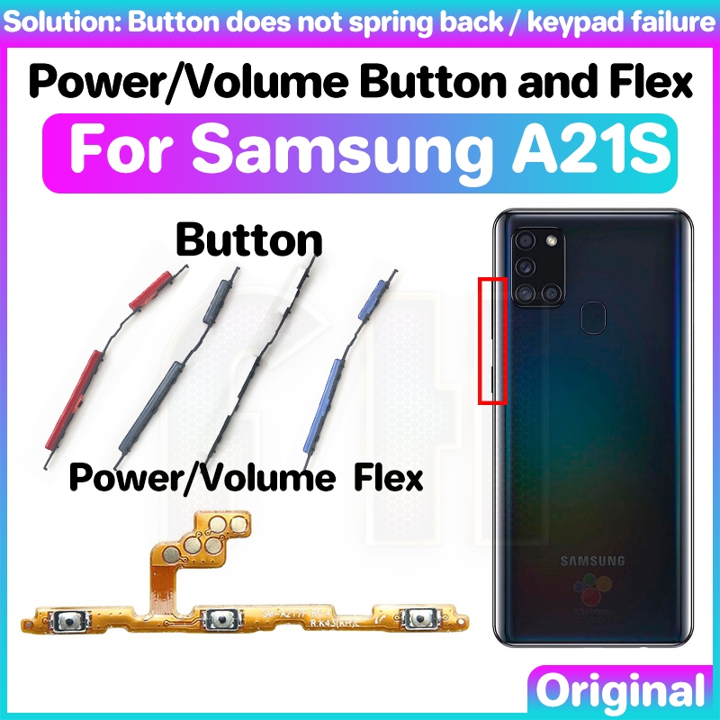 Power volume button flex For Samsung Galaxy A21S Side key Switch ON OFF Key Mute control Button ...