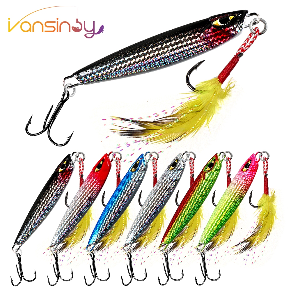 Fishing Lure Metai Jigging Hook Fishing Spinner Bait 7g/10g/15g/20g/30g Laser Metal Jig vib ...