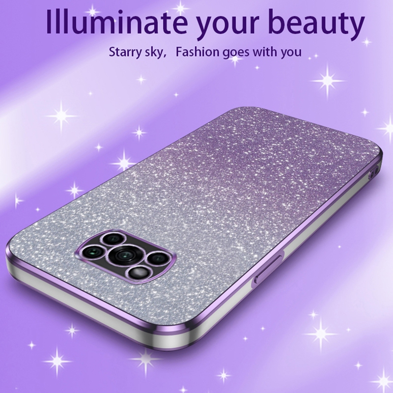 Glitter Case For Xiaomi Poco X3 GT M3 Pro X3 NFC Electroplated Frame ...