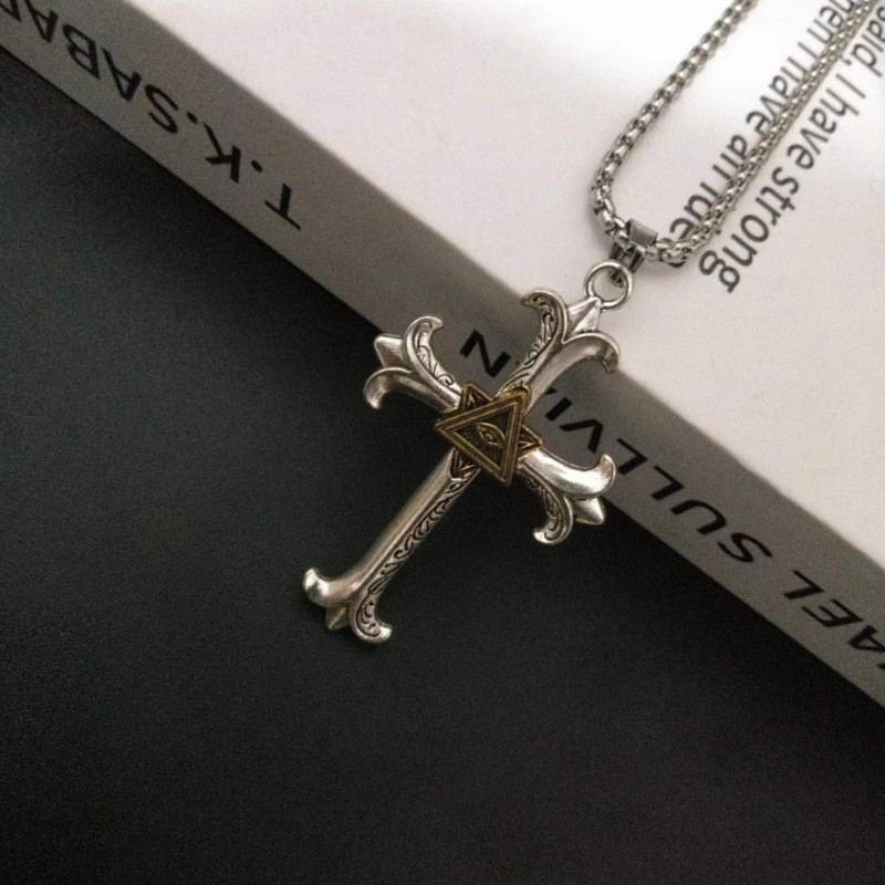 Punk Gothic Religious Jesus Cross Pendant Necklaces for Women Men ...