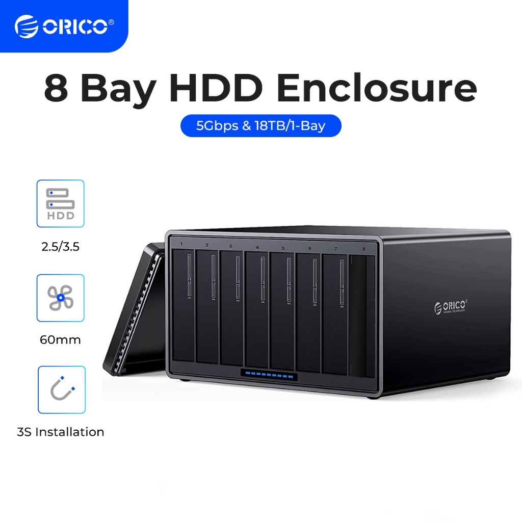 Orico 3.5 ''8 Bay Usb3.0 / Type-C Hdd Docking Station Sata To Usb3.0 ...