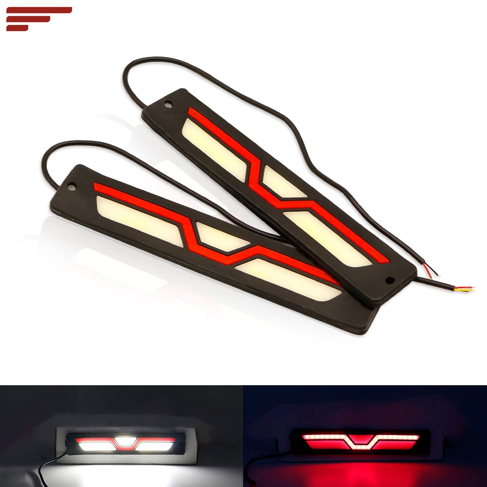 2pcs COB DRL Flexible Car LED Daytime Running Lights Fog Lamp ...