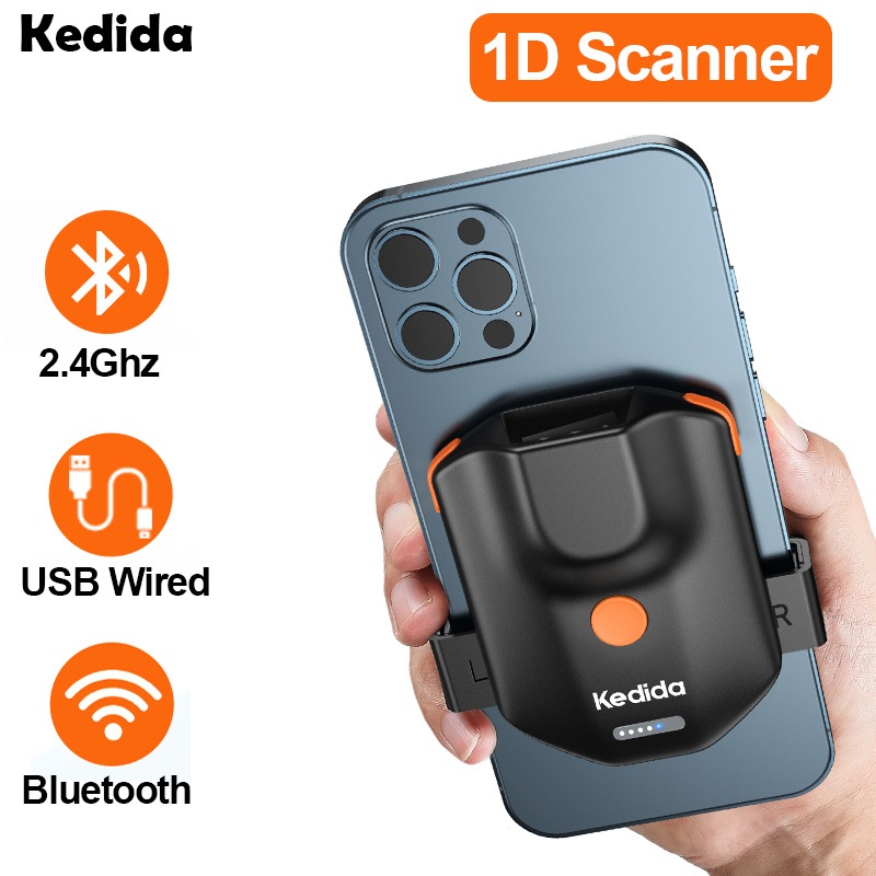 Phone Back Clip 1D Barcode Scanner Via Bluetooth Wireless Bar Code QR ...