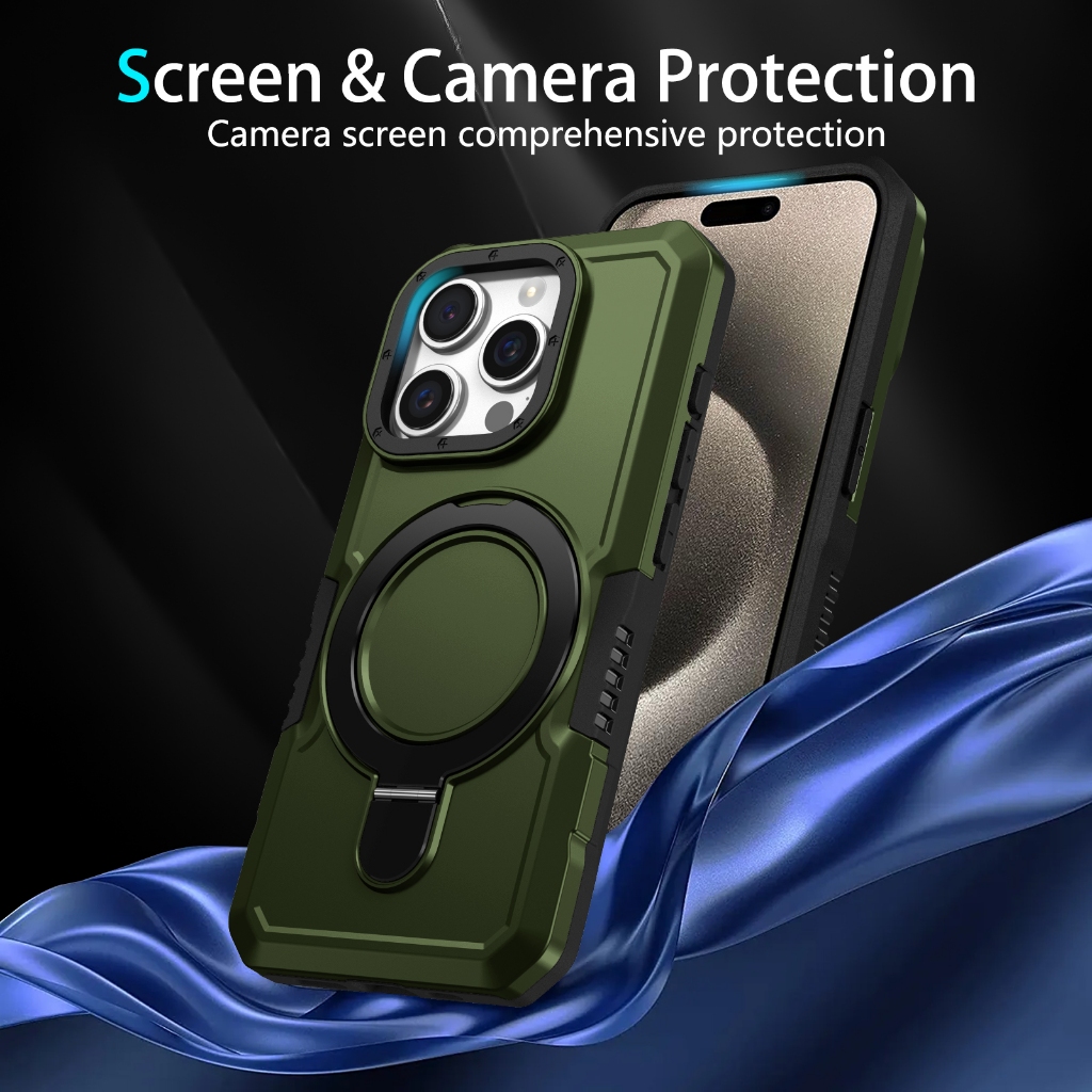 Stylish Dark Green Phone Cover With Ring Holder For Iphone 11 12 13 14 ...