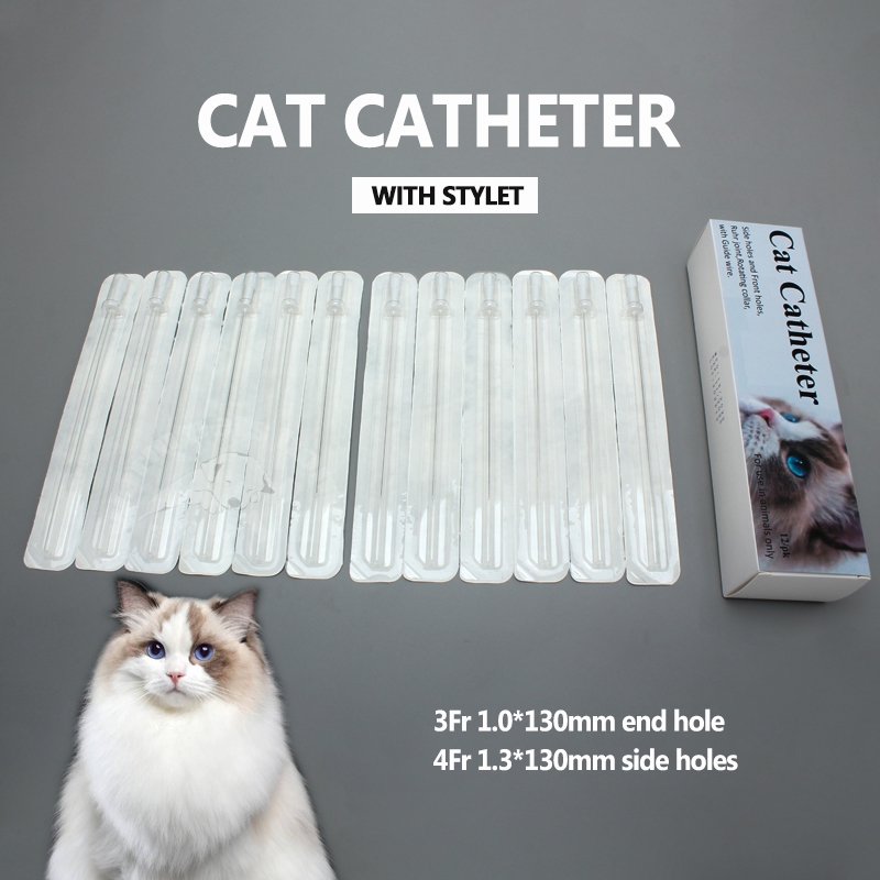 12 pieces Cat Catheter with Stylet 3Fr End Hole 4Fr Side Holes ...