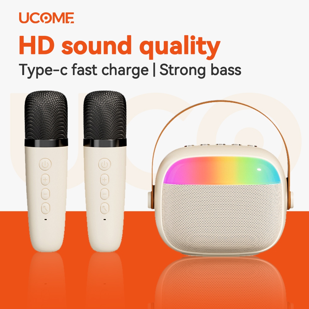 ucome K30 Mini Home Karaoke Bluetooth light Speaker Portable Microphone ...