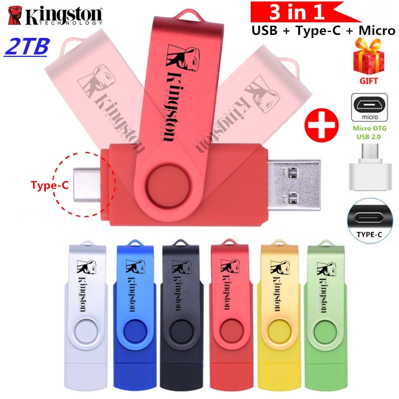 1TB 2TB Kingston pen driver Type-C three in one OTG USB flash drive ...
