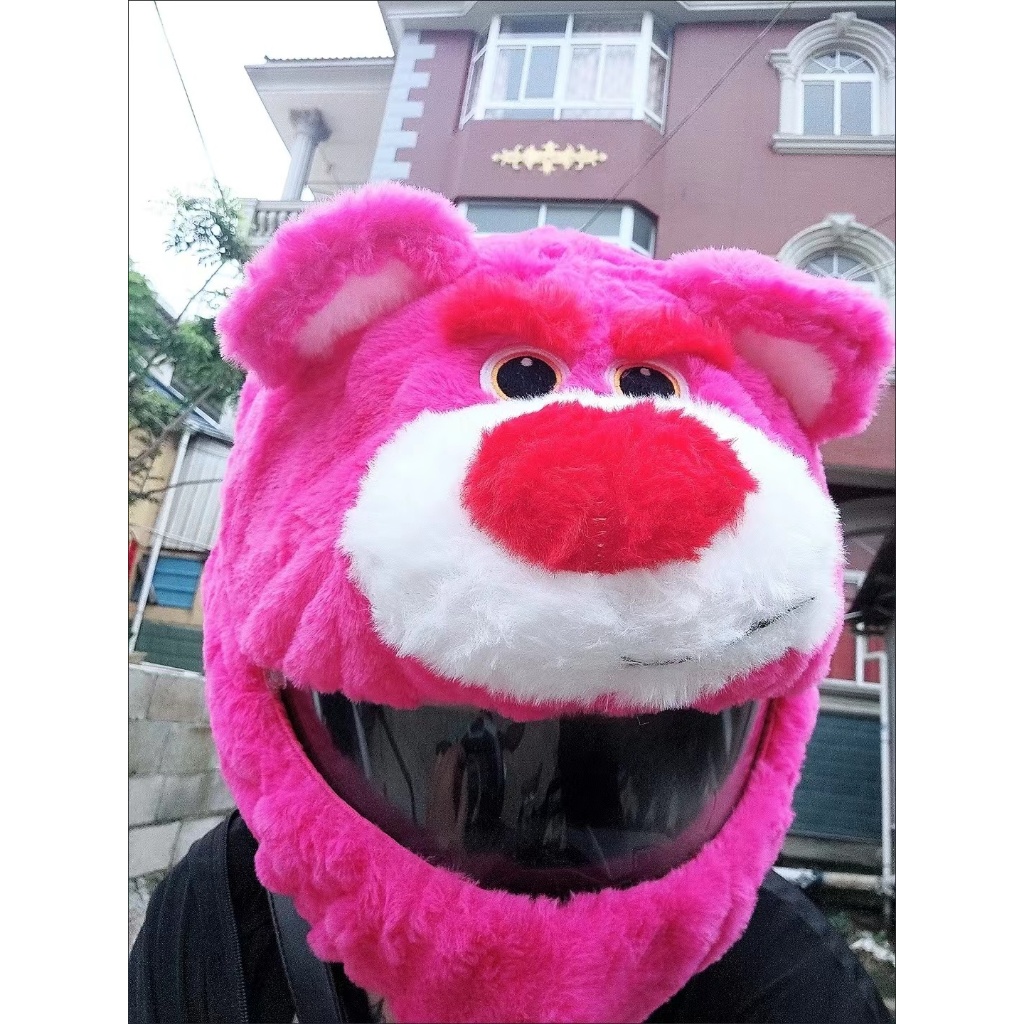Cartoon Motorcycle Helmet Cover Cute Plush Helmet Protective Cover ...