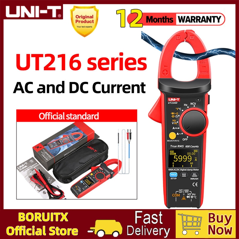 UNI-T UT216C 600A True RMS Digital Clamp Meter AC DC Current Auto Range Multimeter NCV Non ...