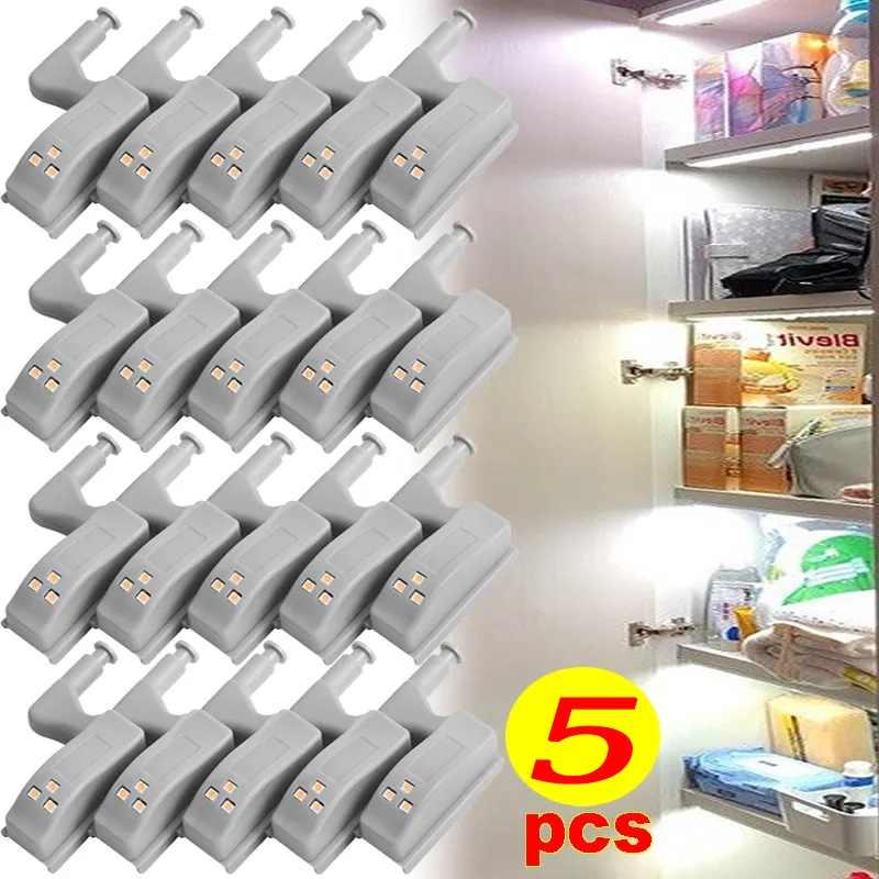 5Pcs Drawers LED Inner Hinge Lamp Under Cabinet Lights /Universal ...