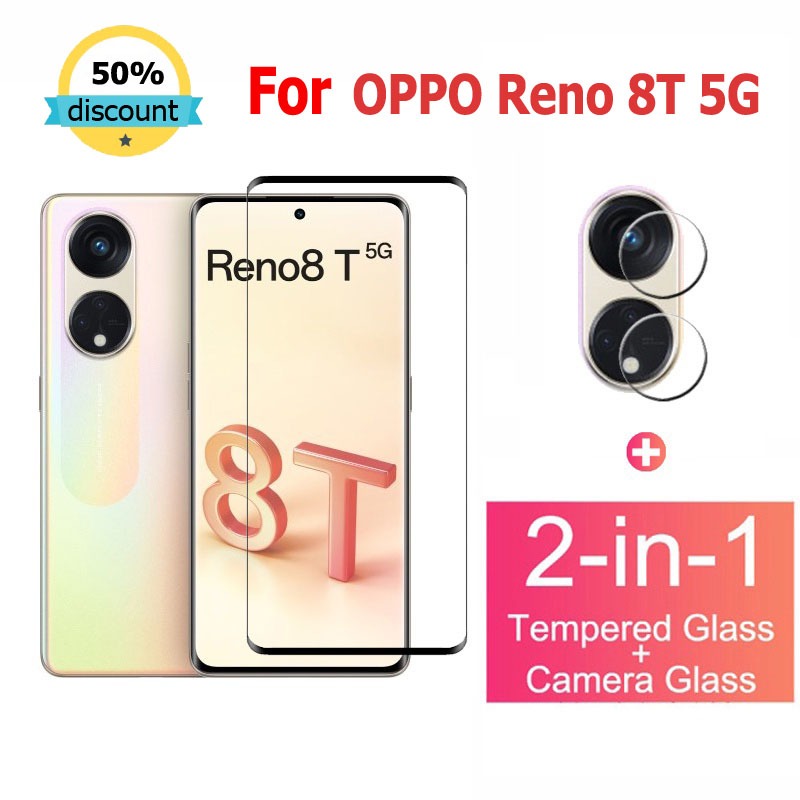 2-in-1 OPPO Reno 8T 5G Curved Screen Protector Full Coverage Tempered ...