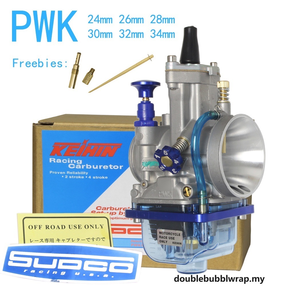 Keihin Sudco Racing Carburator Flat Carb PWK24 26 28 30 32 34mm transparent blue bottom cover ...