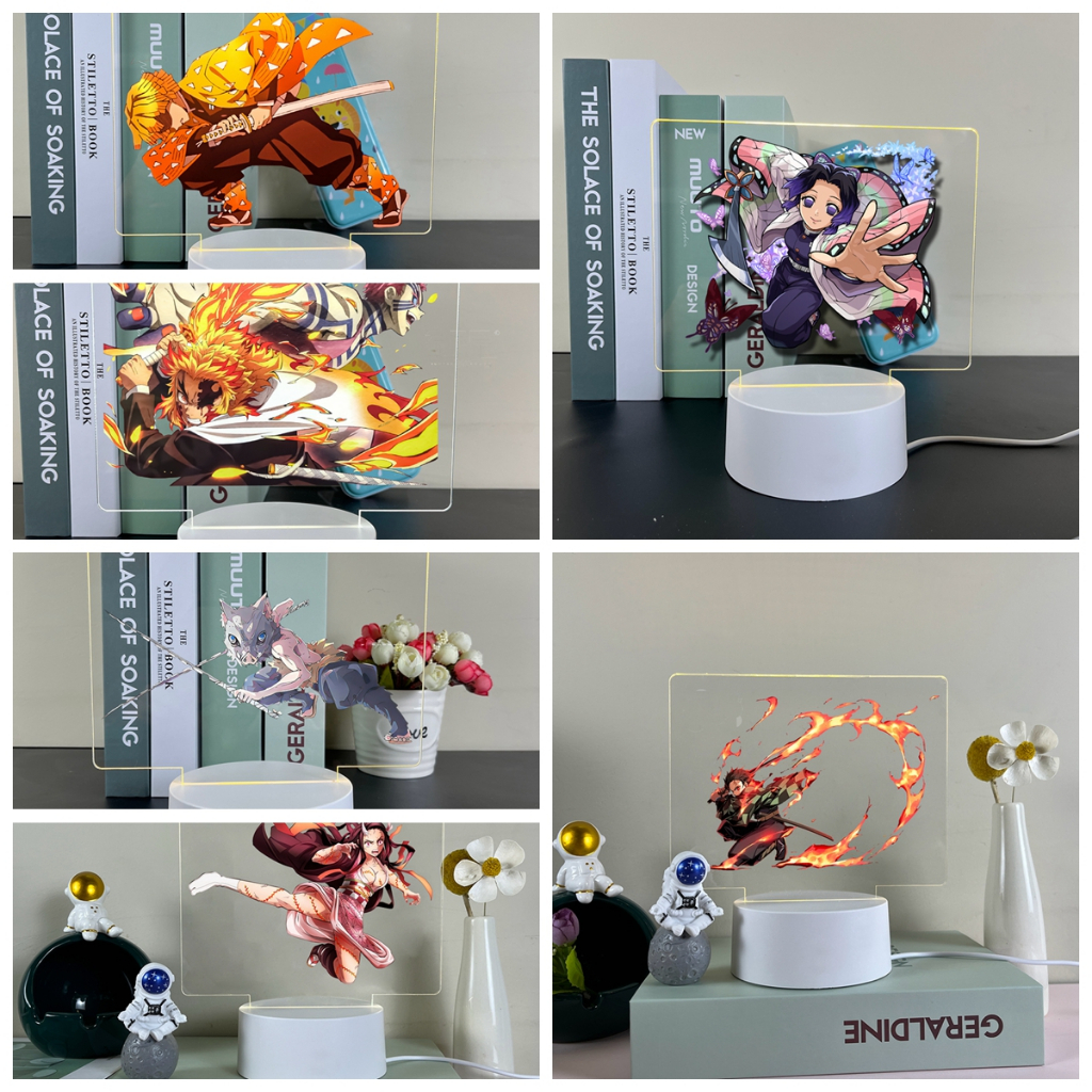 3D Night Lamp Demon Slayer Night Light For Home Decal Japanese Anime 鬼灭 ...