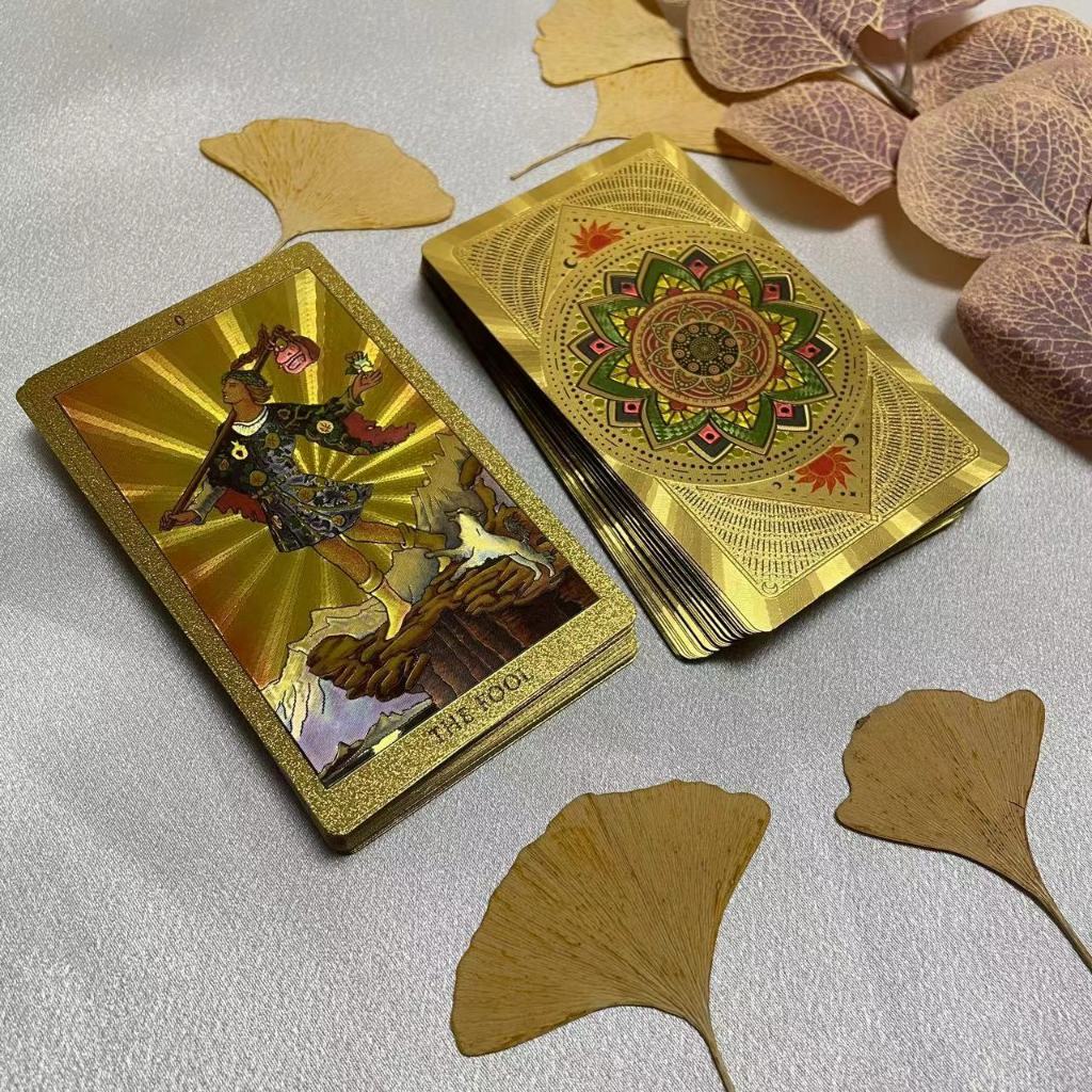 12×7cm Waterproof High Quality Bendable Golden Oracle Tarot Deck with ...