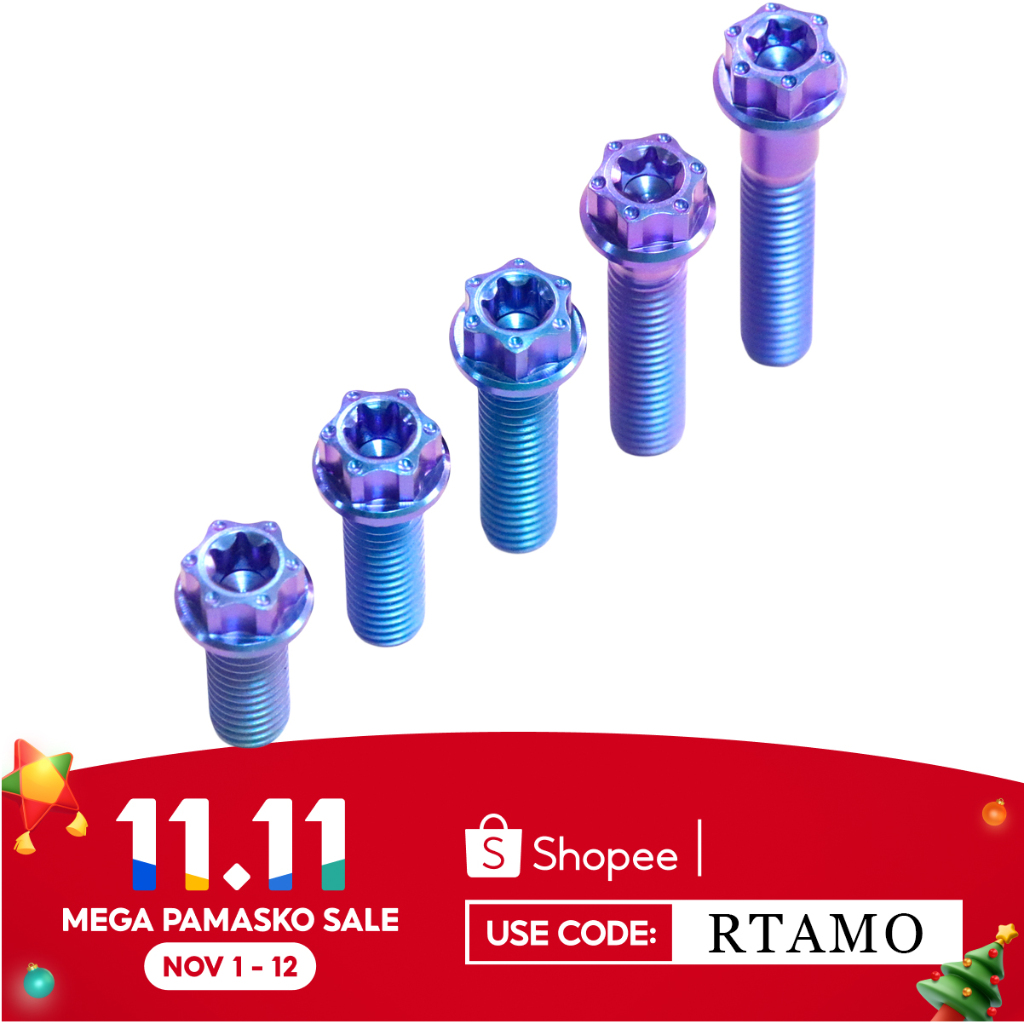 RTAMO Titanium Gr5 M8x15-120L 13D CNC Nmax Xmax Front Caliper Bolt ...