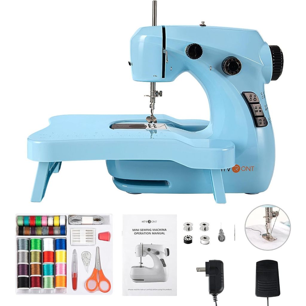 HTVRONT Mini Sewing Machine for Beginners Portable Sewing Machine with ...