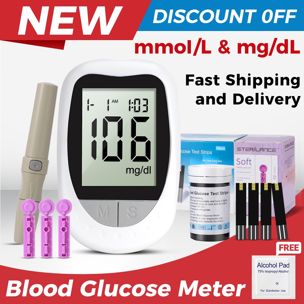 Glucometer Set Blood Sugar Monitoring Kit Blood Glucose Monitor with 50 ...