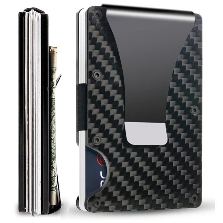 Minimalist Wallets For Men Carbon Fiber Wallet Card holder wallet RFID ...
