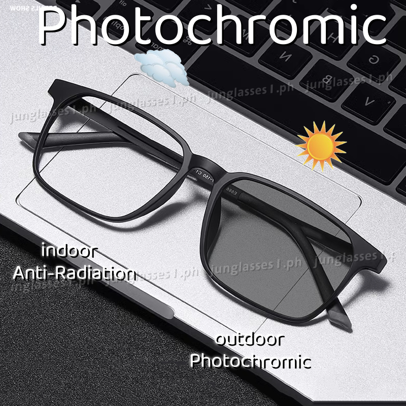 Photochromic Anti Radiation glasses For Men Women Square Replaceable ...