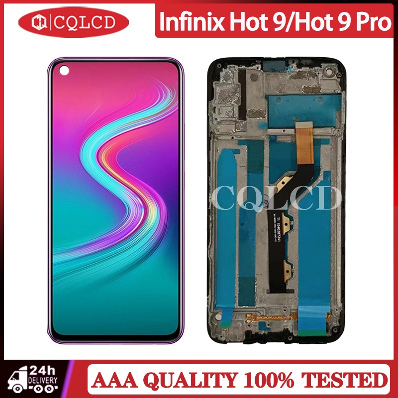 For infinix Hot 9 X655 LCD With Frame Display Panel Screen Repair Parts ...