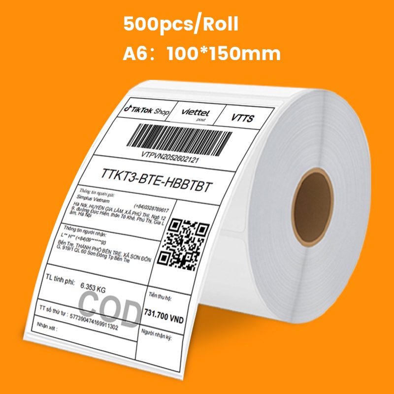 Flashlabel 4 inch Shopee Air Waybill , Fold & Roll A6 size 100*150mm ...