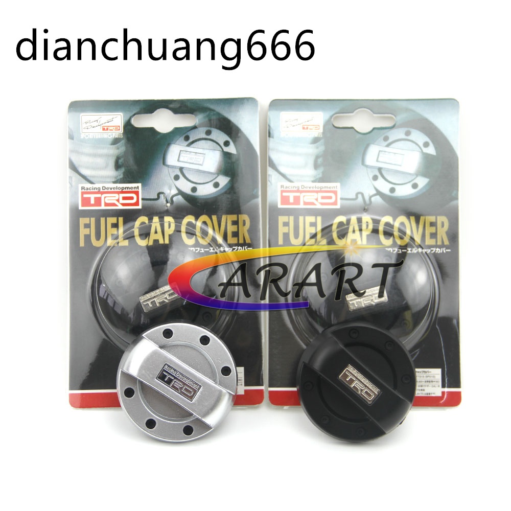 TRD Silver/Black Decorate Car Fuel Tank Cap Gas Oil Cap Cover Fit for ...