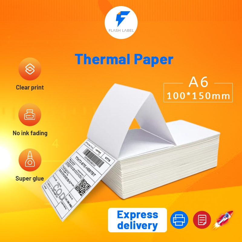 Waybill Sticker Fold & Roll Thermal Paper A6 100*150mm waterproof ...