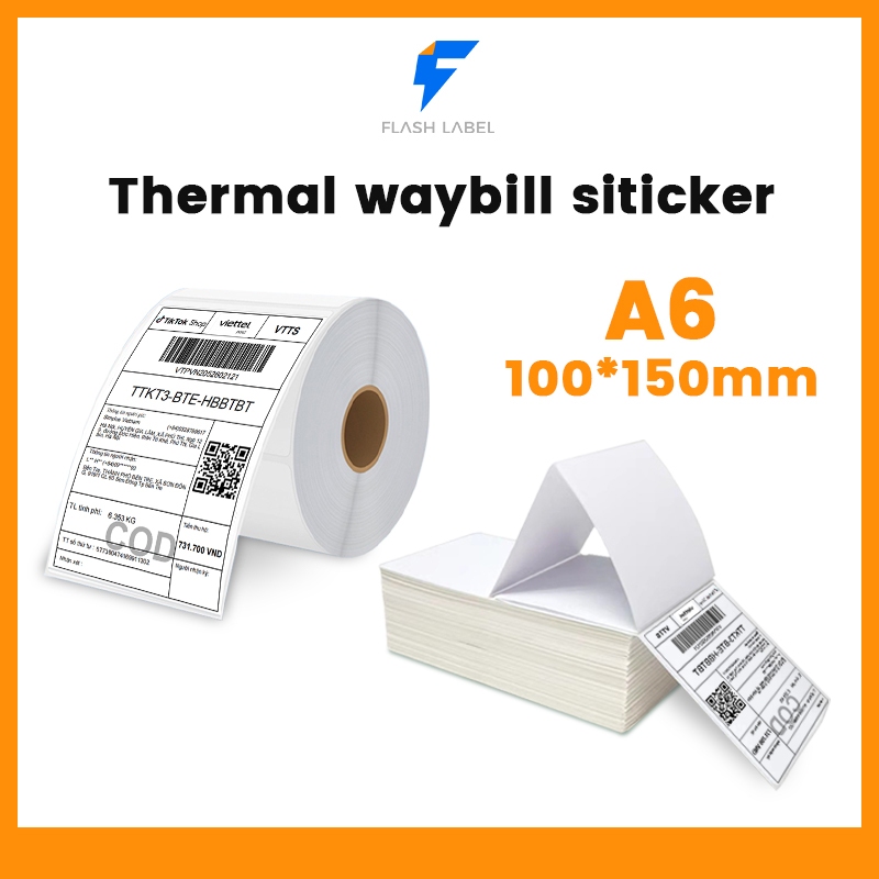 Flashlabel 4 inch Shopee Air Waybill , Fold & Roll A6 size 100*150mm ...