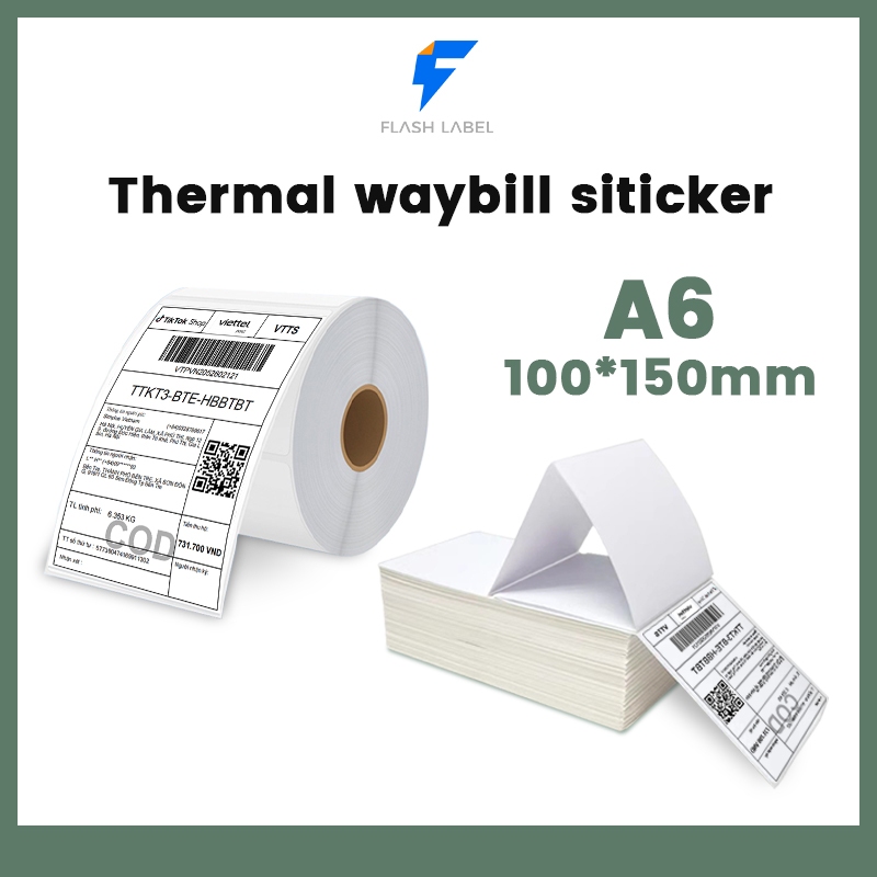 Local Delivery Wholesale Shopee Waybill Sticker A6 100*150, Fold Roll ...
