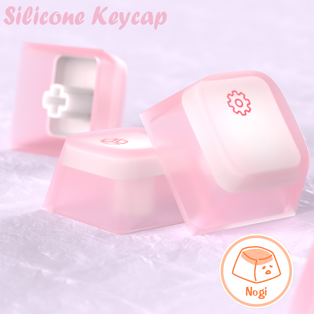 -LW- CIY NOGI Silicone Keycap Pudding Jelly Keycap Skin Friendly Double ...