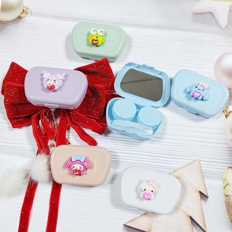 2024 new Mini Cartoon Sanrio Contact Lens Case Portable Candy Color ...