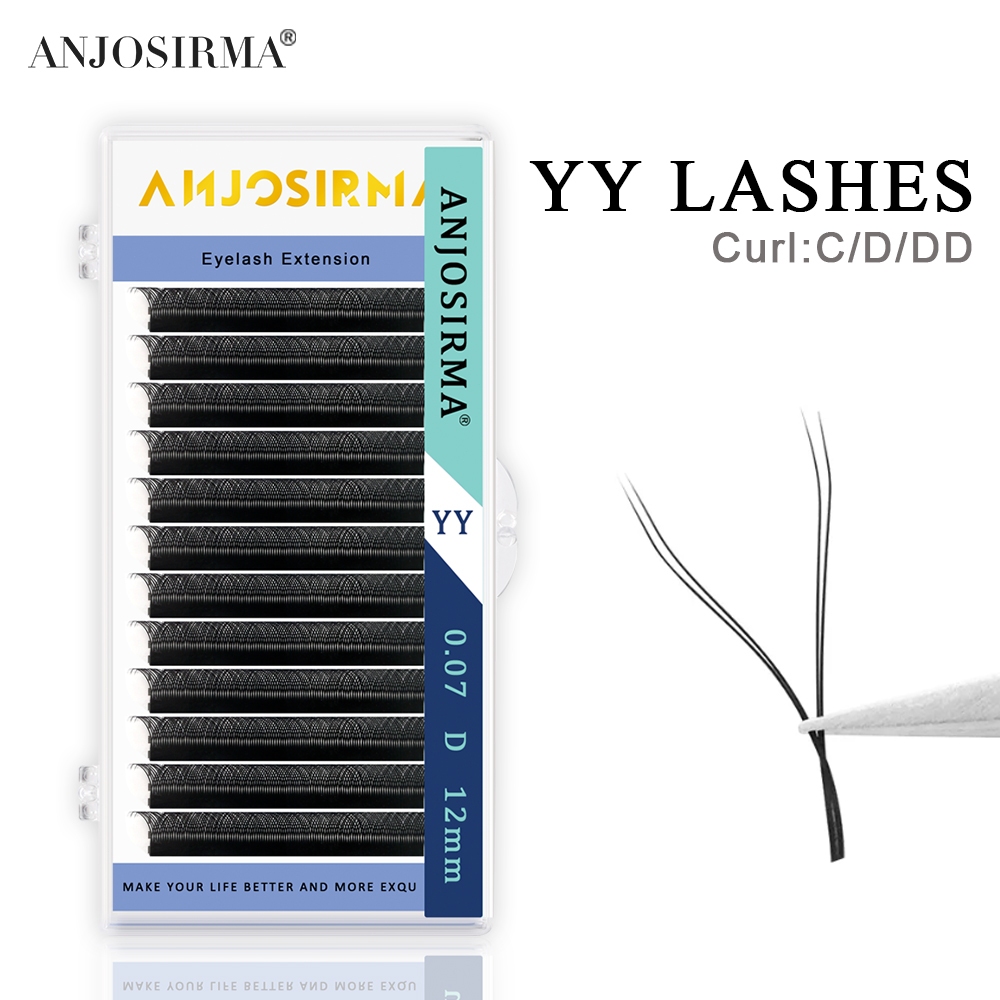 ANJOSIRMA YY Shape Eyelash Extensions 0.07 C/D/DD Curl Professional ...