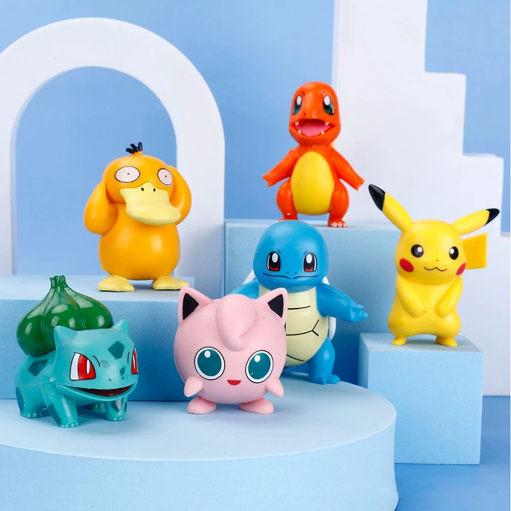 Pokemon Solid PVC Figure Pikachu Charmander Bulbasaur Squirtle Psyduck ...