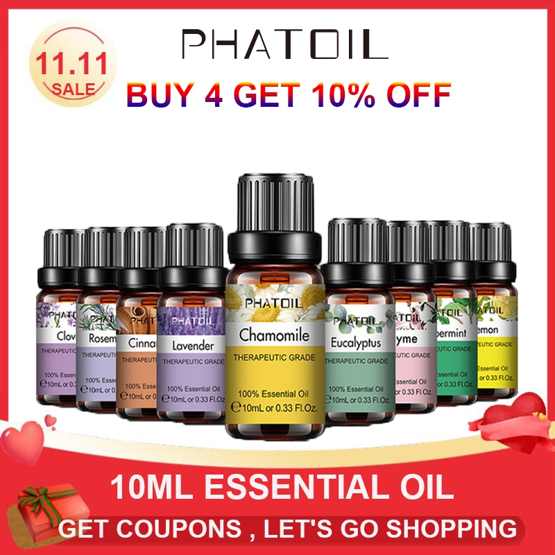PHATOIL Official 10ML 100% Pure Essential Oils NNATURAL PLANT UMIDIFIER AROMATHERAPY FRAGRANCE ...