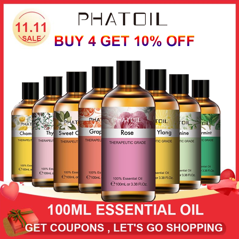 PHATOIL 100ml Essential Oils With Dropper 100% Pure With Dropper ...