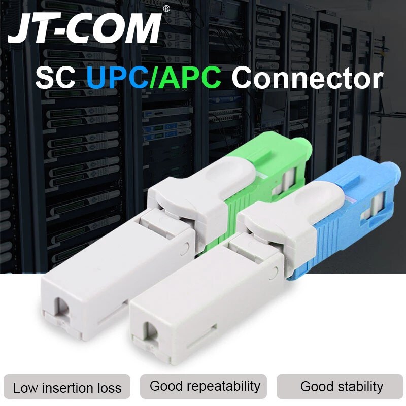 JT-COM 100PCS FTTH ESC250D SC Connector Optical Fiber Fast Connector SC/UPC(fujikura) and SC/APC ...