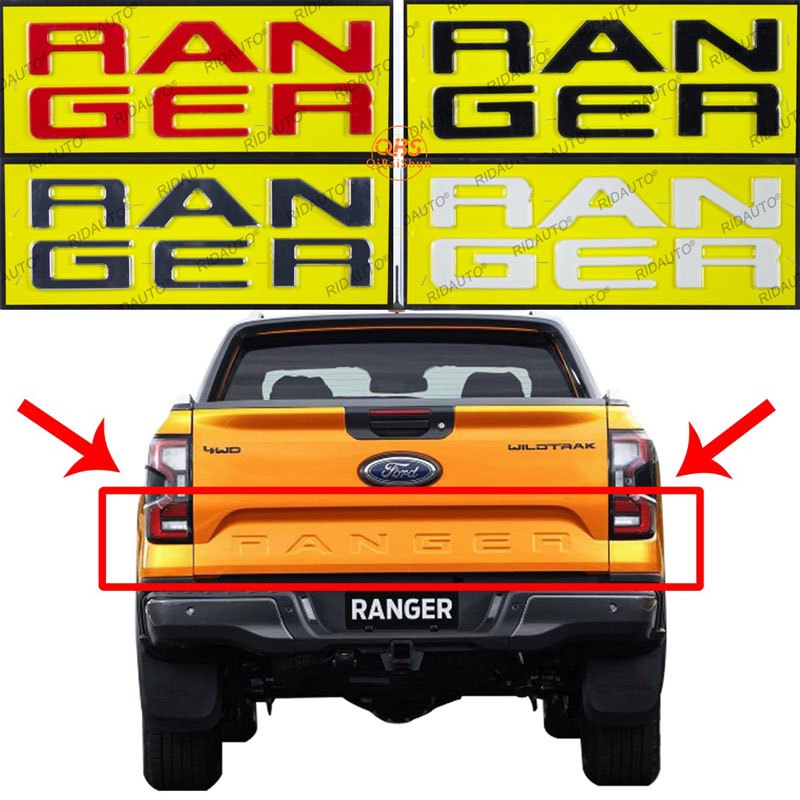 Embossed Letters Fit For FORD RANGER 2022 Wildtrak 2022 Big Logo Colors ...