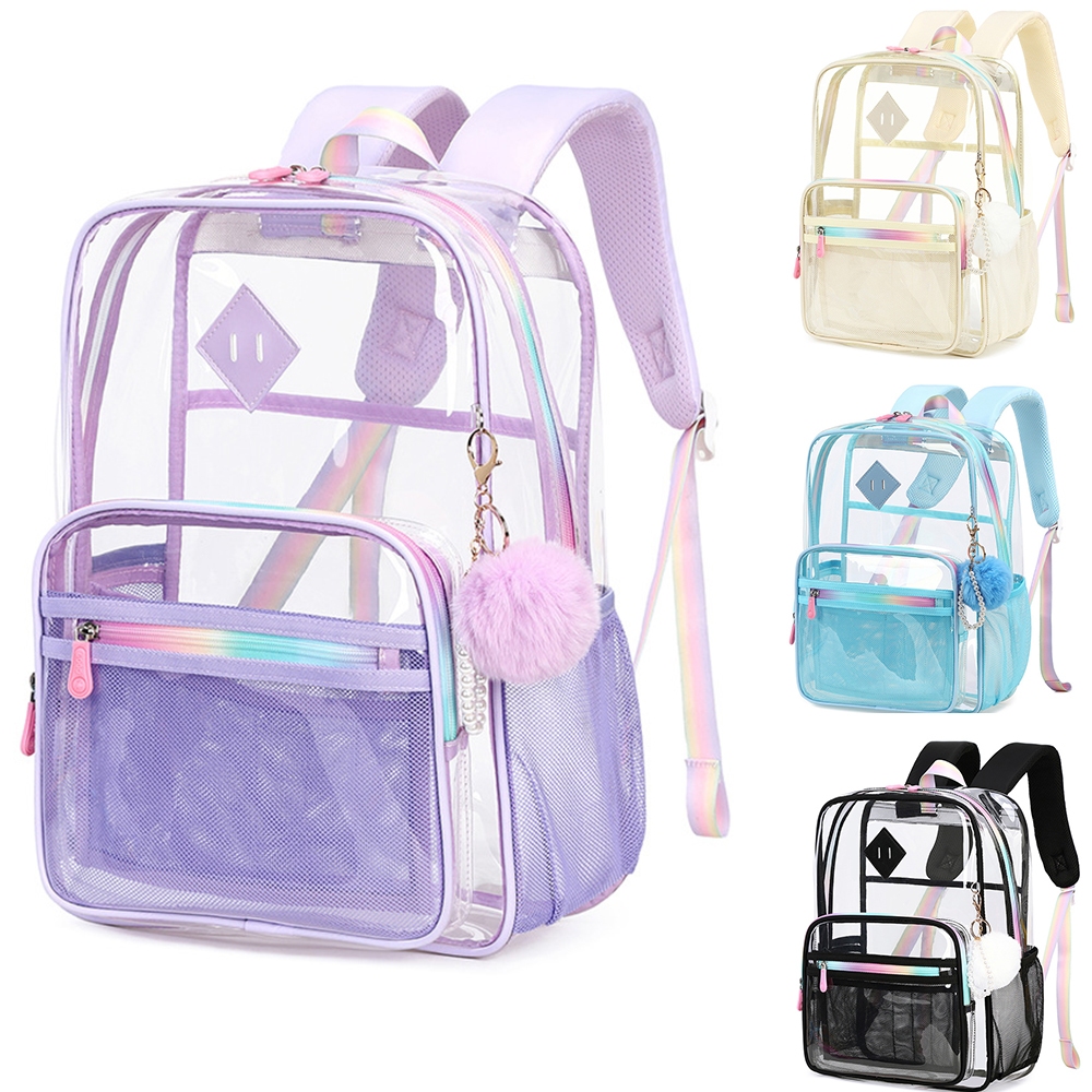 Clear Backpack Heavy Duty Transparent Bookbags See Through Bag for ...
