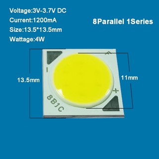 Input 3V 3.7V 6V 4W - 40W Warm White 4000K LED COB Light + Square ...