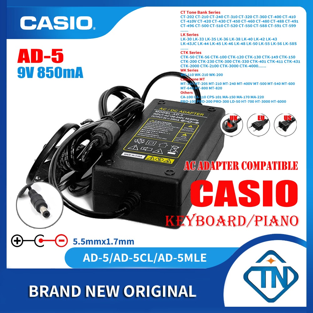 9V 850mA AC Adaptor ADR-8 AD-5 AD-5CL AD-5MLE AD-5MR AD-5MU AD-5GL AD ...