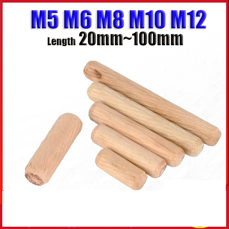 50pcs Cork Pin Connector Wood Tenon 20mm~100mm Long Solid Wood Round ...