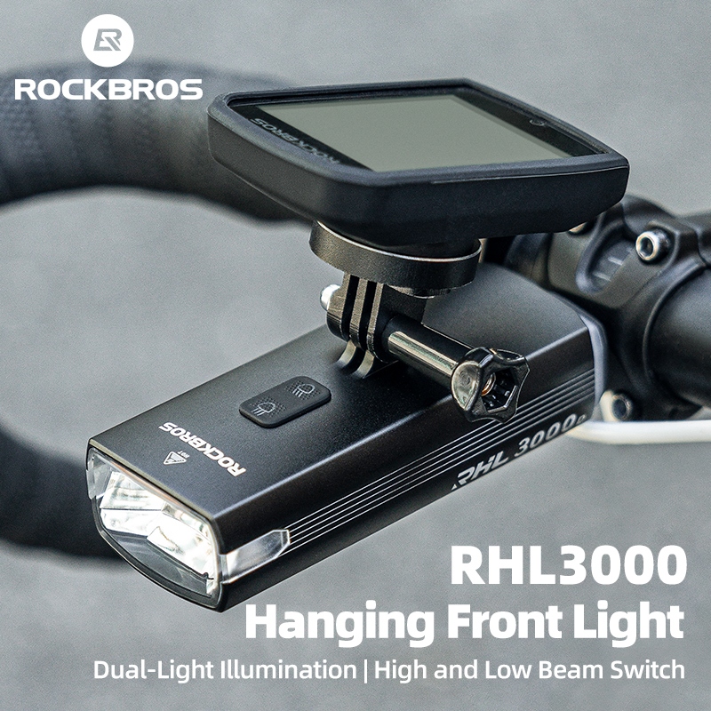 ROCKBROS Bicycle Light Hanging Front Light Strong Light Hoisting Flashlight 3000 Lumens Road ...